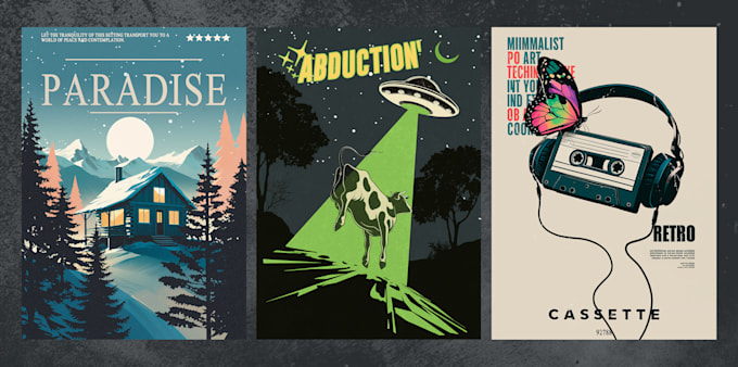 The best minimalist retro vintage poster,movies,comic style