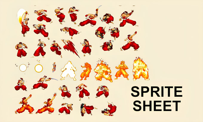 Dessiner une feuille de sprite unique, combattre le pixel art, animer ...