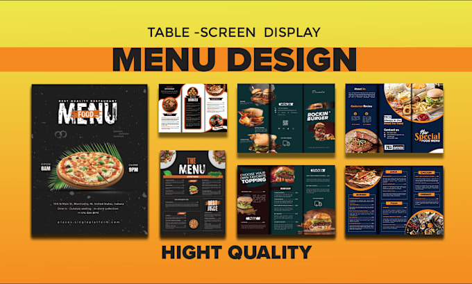 Design attractive food restaurant cafe bar board digital flyer tv ...