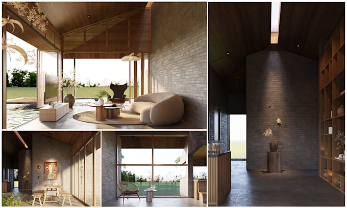 Provide modeling, rendering for tropical landscape, boutique and ...