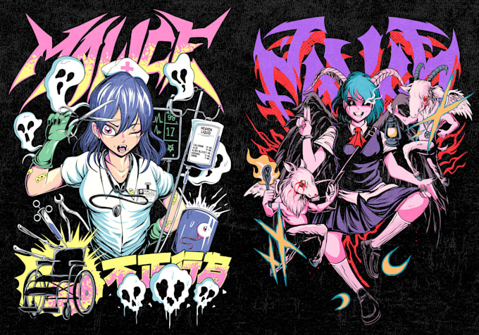 Make illustration with dark gothic manga style by Jotemaggots | Fiverr