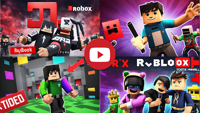 Create a catchy roblox cartoon youtube thumbnail by Roblox_rover | Fiverr