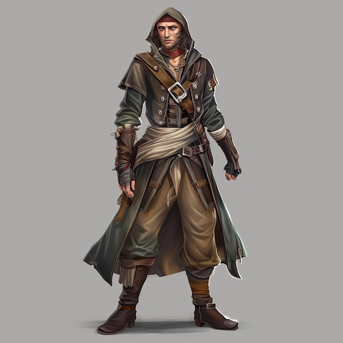Draw dnd character art and game character concept art by Elroooper | Fiverr