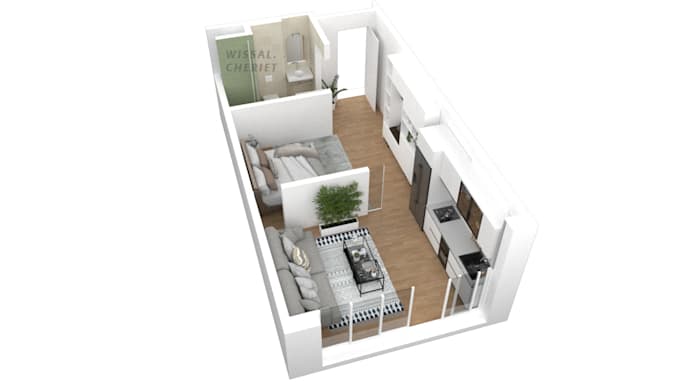Create 3d floor plan render, axonometrics and diagrams by Wissalc | Fiverr