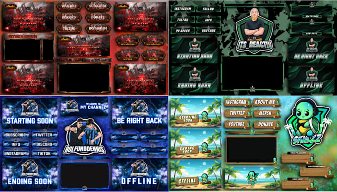 Design twitch logo, twitch overlay, kick, animated stream overlay ...