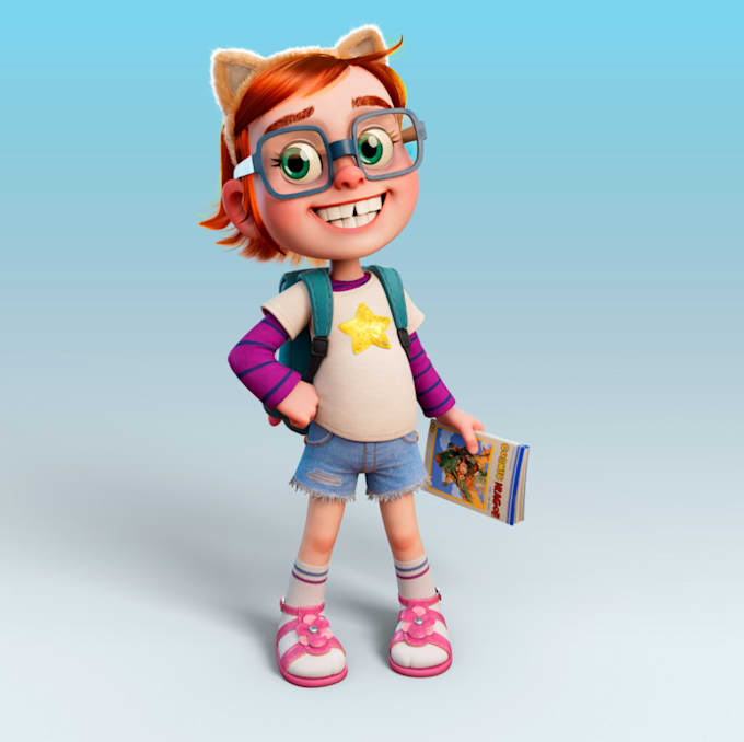 Be 3d cartoon character, cuit chibi model, mascot 3d model,rig 3d ...