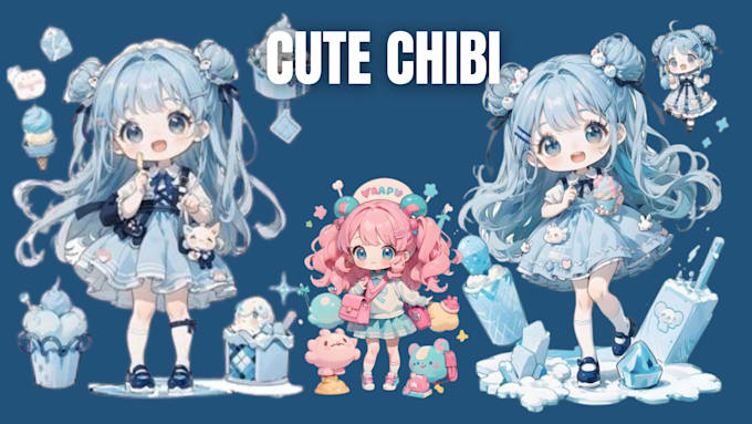 Draw anime chibi art vtuber illustration manga drawing cute chibi ...