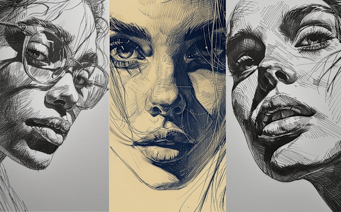 Draw realistic pencil sketch, pencil drawing, portrait of anything in 1 ...