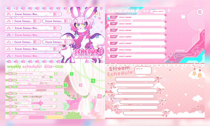 Design amazing anime vtuber stream schedule for twitch youtube by ...