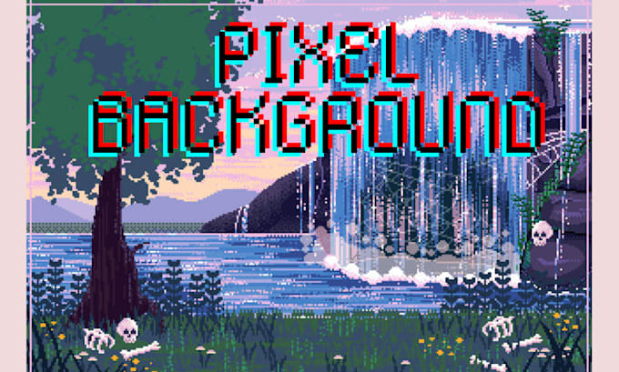 Design pixel art scenery 8bit landscape background animation pixel art ...