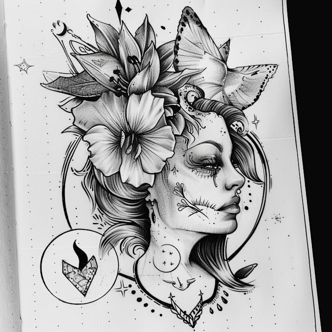 Draw a tattoo design unique modern by Izaalgf34 | Fiverr