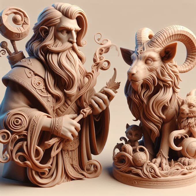 Sculpt 3d miniatures 3d character model figurine for 3d printing with ...