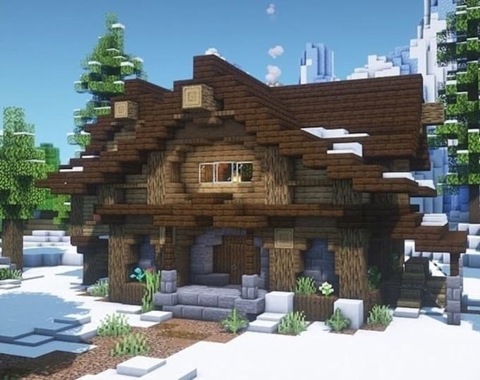 Minecraft medieval town, lobby, house by Turkmanksm | Fiverr