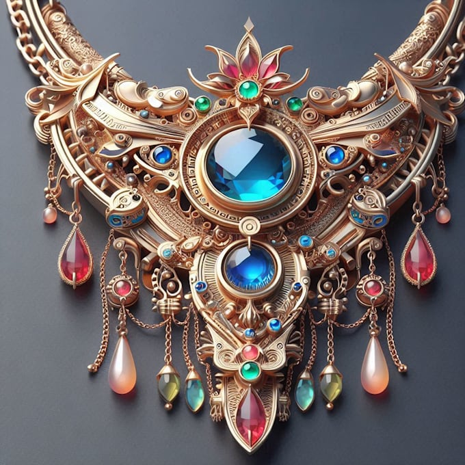 Design 3d modeling jewelry with hq render images and 3d printing file ...