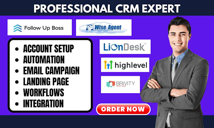 Setup rei reply clime wise agent crm liondesk gohighlevel follow up boss brivity by Albertcrmpro ...
