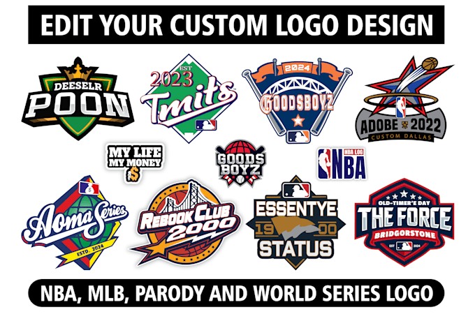 Design or redesign custom nba, mlb, nfl, world series, all star, and ...