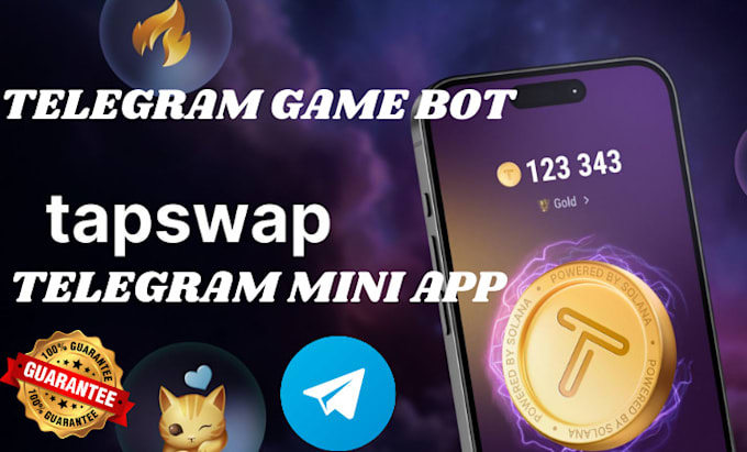 Telegram mini game app, tapswap bot app, clone hamster kombat,crypto ...