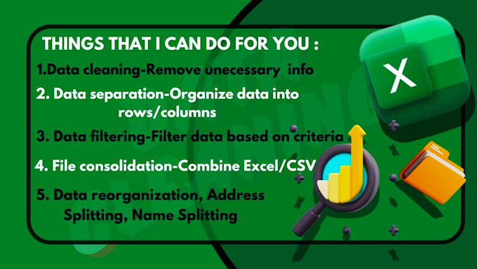 Clean, organize, and merge excel or csv data by Tasfi_5226 | Fiverr