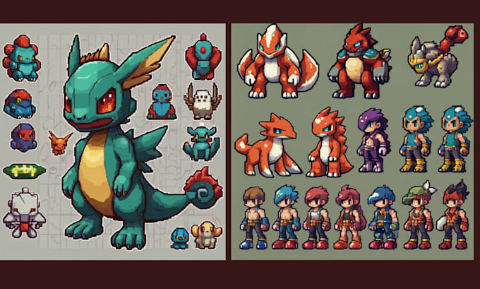 Make a custom pokemon or fakemon sprite and pixel art by Robertmark973 ...