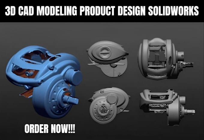 Do 3d cad modeling 3d cad design product design with solidworks for 3d printing by Brassth | Fiverr