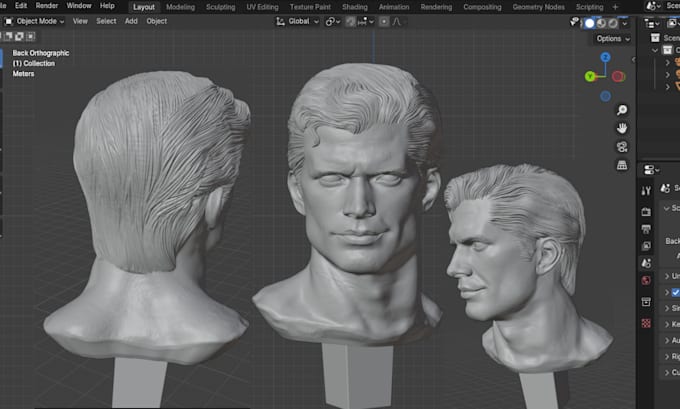 Do 3d sculpting of head busts face digital 3d model action figures 3d ...