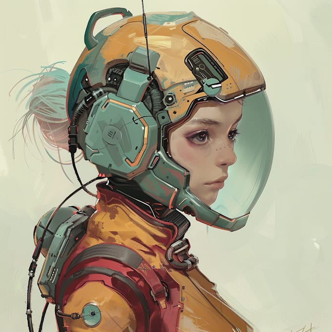 Do cyberpunk, sci fi, robot, mecha character concept art by Raetrigith ...