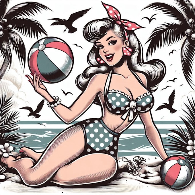 Illustrate any pin up cartoon character illustration by Gianersan | Fiverr