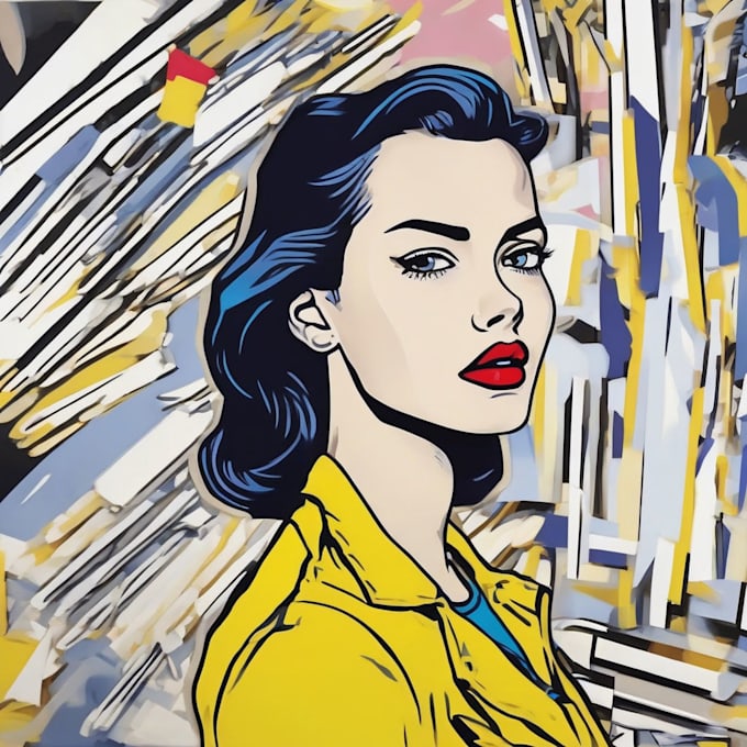 Draw pop art portrait in roy lichtenstein style by Everaldortuin | Fiverr