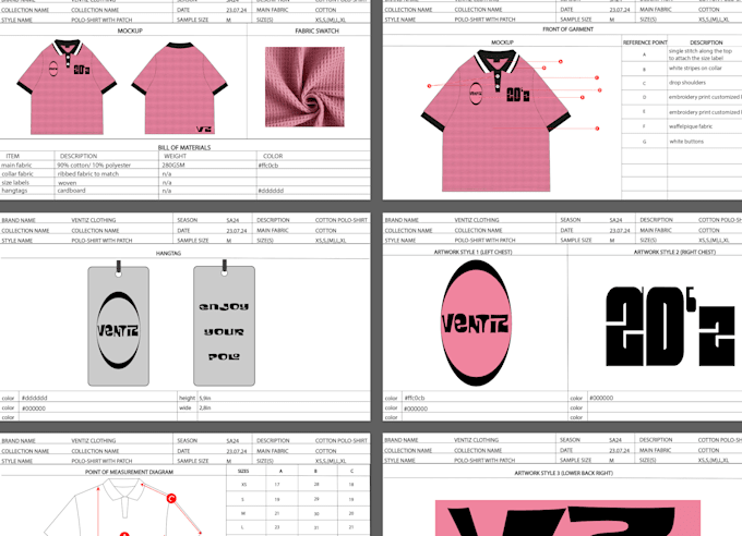 Design mockups and create tech packs for these by Julianrtrr | Fiverr