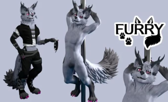 Create 3d model vrchat avatar furry anime 3d model rig vtuber by ...