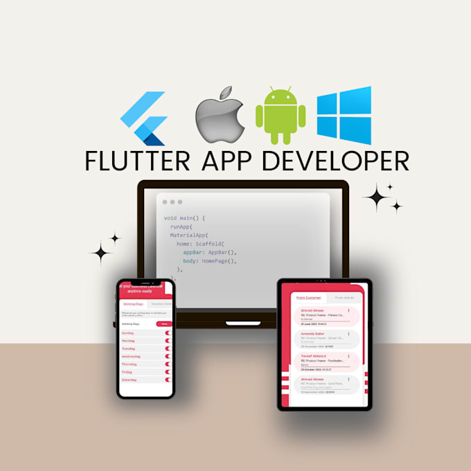 Create flutter app flutter dart and hybrid app by Msohailokzz522 | Fiverr