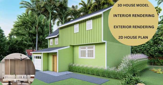 Do 3d house modeling, interior home design, exterior design, realistic ...