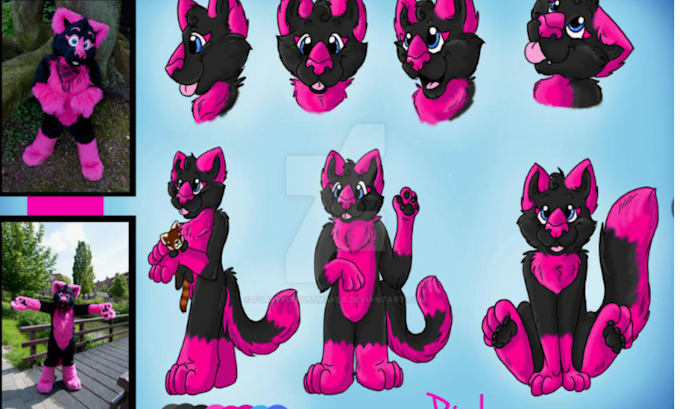 Draw furry reference sheet, furry art, fursona character design,furry ...