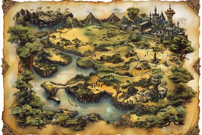 Draw your fantasy map by Medizhoz | Fiverr