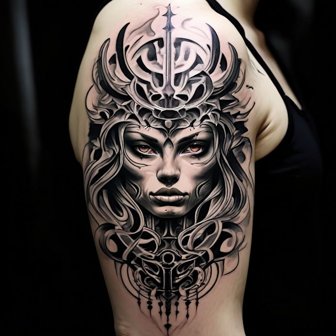 Create sleeve tattoo design in geometric style by Krirdanjg4 | Fiverr