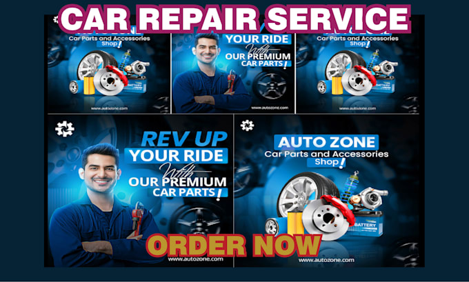 Create professional poster for car rent and banner design for car ...