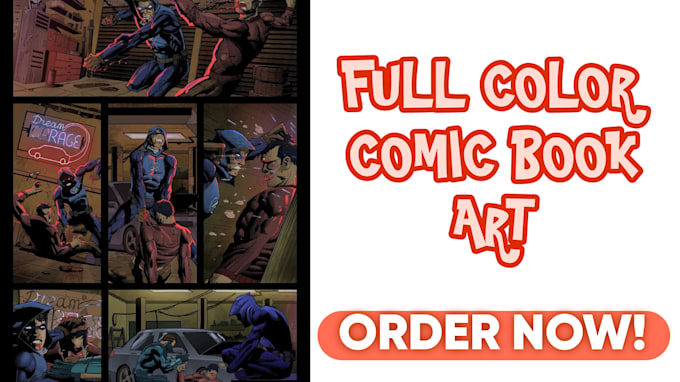 Illustrate one page comic graphic novel or short cartoon comic strip ...