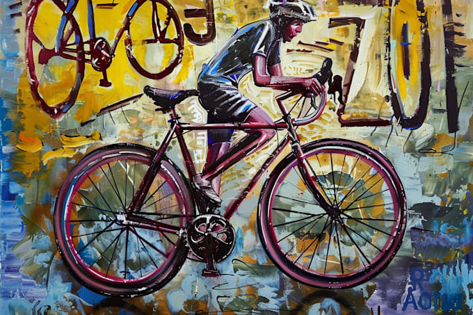 Paint your cycle oil painting style by Toskohw6823 | Fiverr