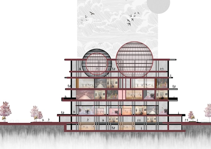 Do 2d architectural section render by photoshop by Abuassamadsojib | Fiverr