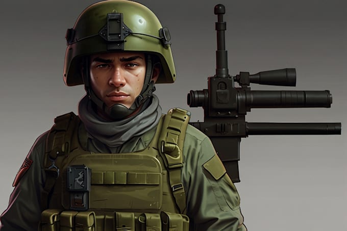 Draw 2d game art military character design by Euenealsa | Fiverr