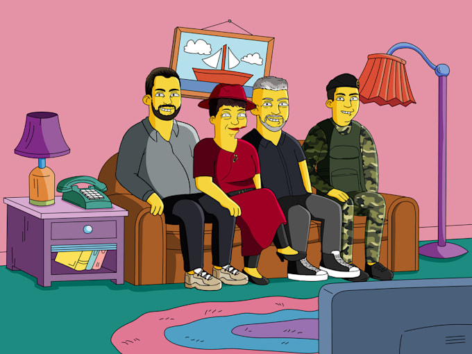 Drawing a illustrations in the simpson style by Ukeestudio | Fiverr