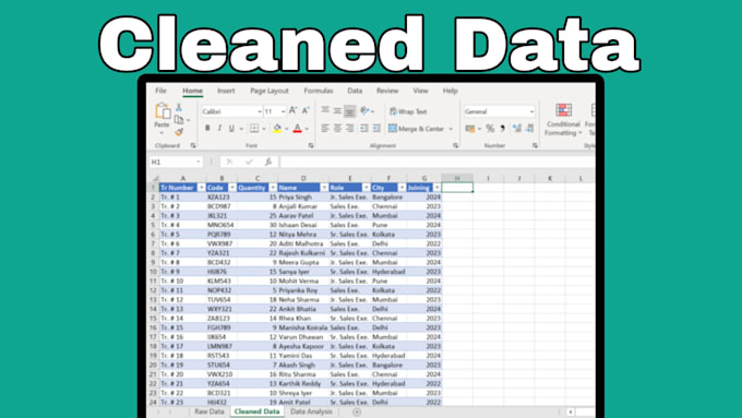 Do microsoft excel data cleaning and data formatting by Sudipcreations | Fiverr
