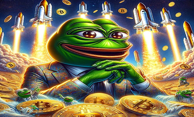Meme coin art, crypto meme art, meme token, solana meme coin, pepe the ...