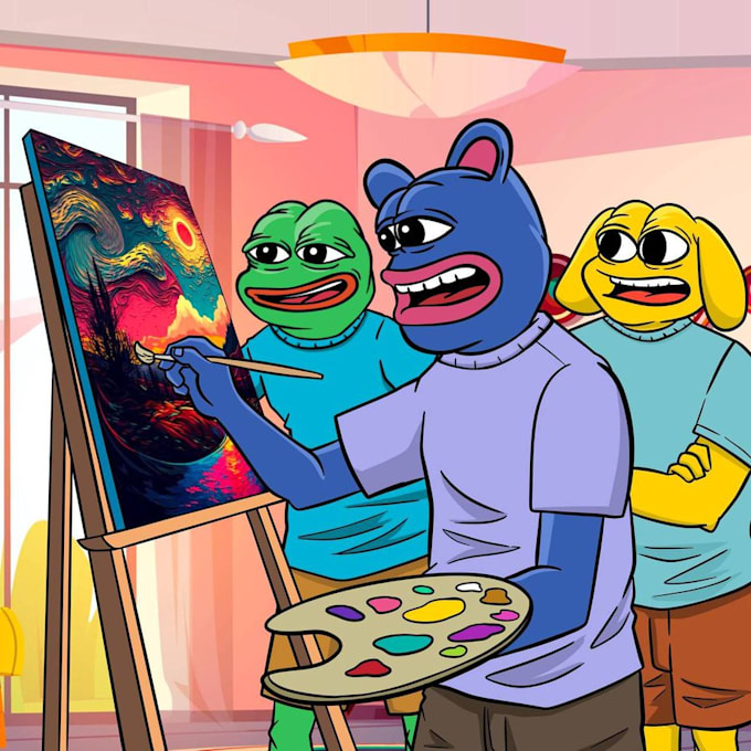 Draw funny viral meme art meme video pepe style character crypto meme ...