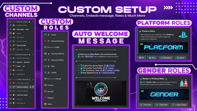 Setup your custom discord server by Sharan04062005 | Fiverr