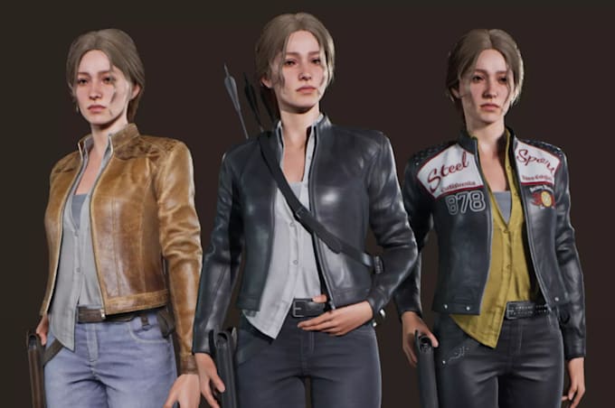 Turn 2d to 3d character design, rerig 3d model, ue5 blendshape,arkit ...