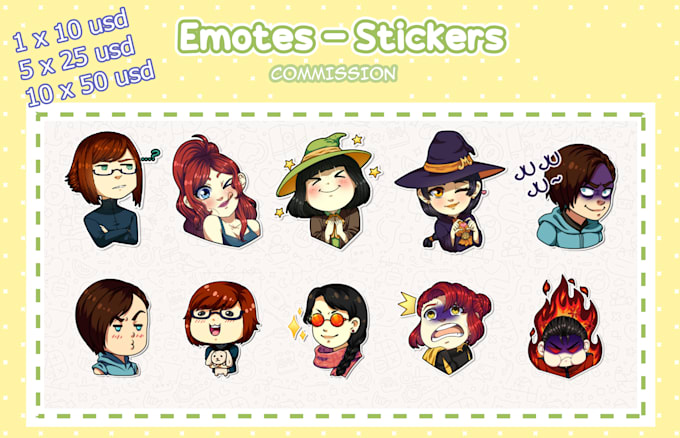 Cute emotes for streamers, vtubers, discord, etc by Minttsky | Fiverr