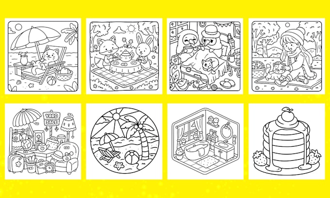 Draw bold and easy coloring book pages for kids and adults by ...