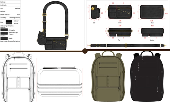Create bag design, backpack, handbag and bag tech pack by Johnsphilip ...