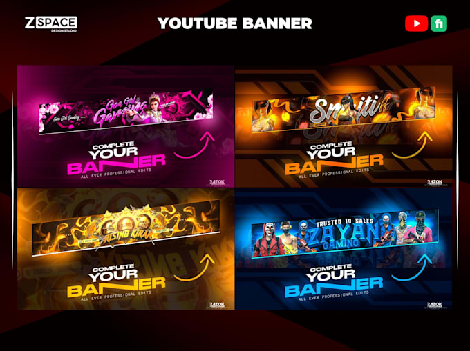 Create stunning youtube banner by Zed_solution | Fiverr